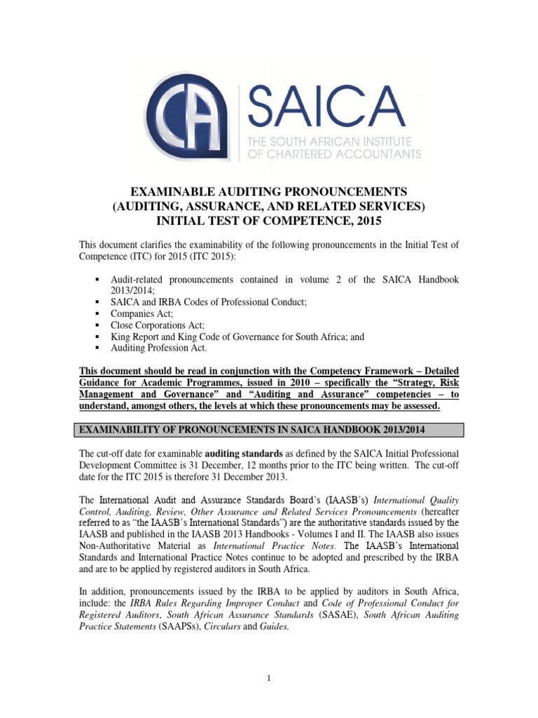 Saica Handbook Auditing - Compress | PDF | Financial Audit | Audit