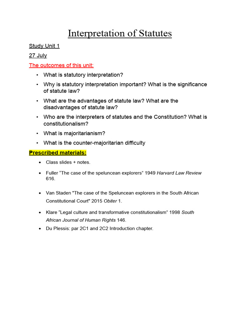 Interpretation of Statutes | PDF | Justice | Crime & Violence