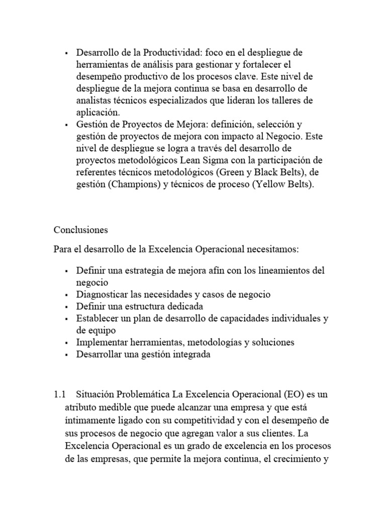 La Excelencia Operacional Como Estrategia de Negocio | PDF | Business | Negocios económicos