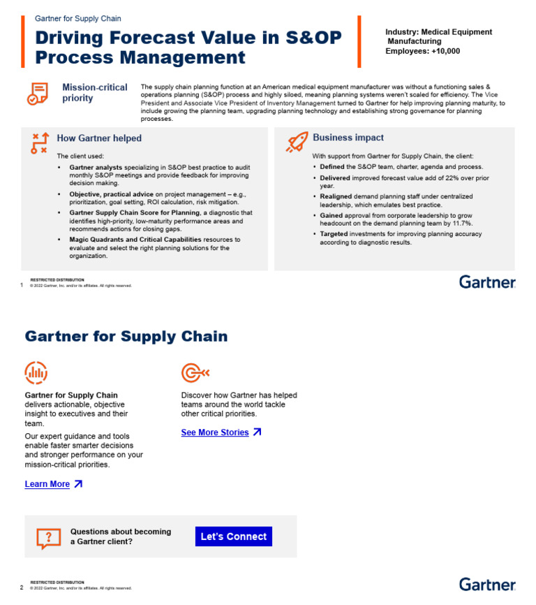 Customer Success Story Driving Forecast Value in Sop Process Management ...