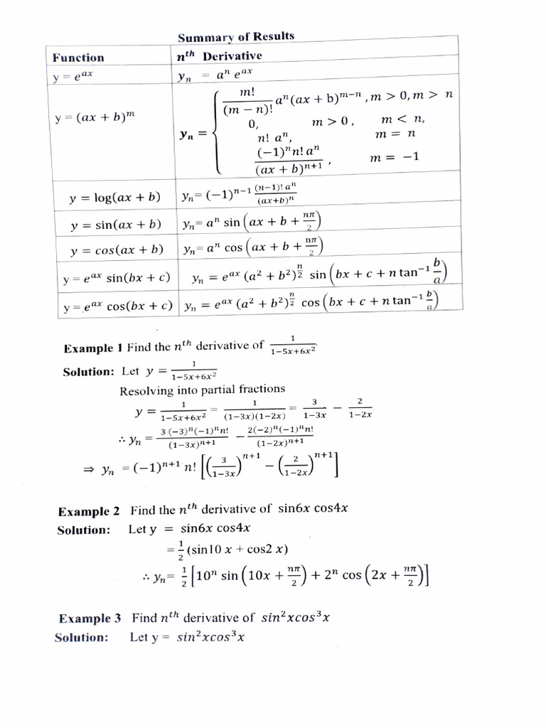 Successive Differentiation 2 | PDF | Calculus | Equations