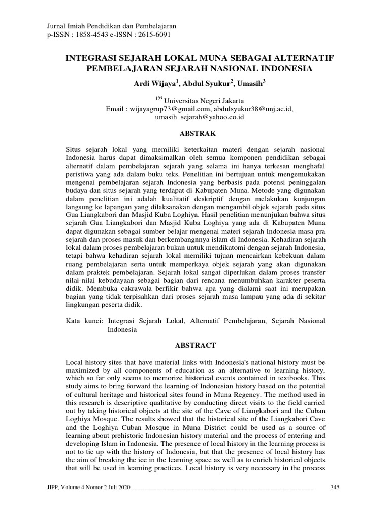 Integrasi sejarah lokal muna | PDF