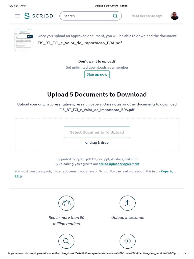 Upload A Document - Scribd | PDF | Scribd | Internet
