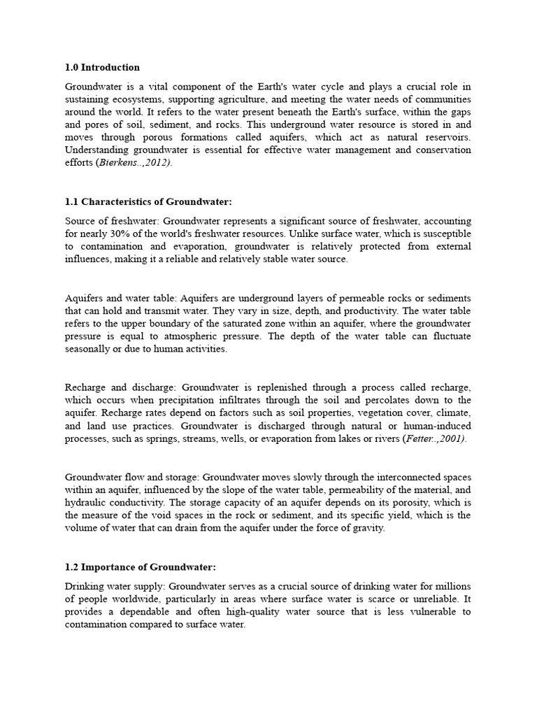Groundwater Project Intro | PDF | Groundwater | Aquifer Groundwater Project Intro | PDF | Groundwater | Aquifer