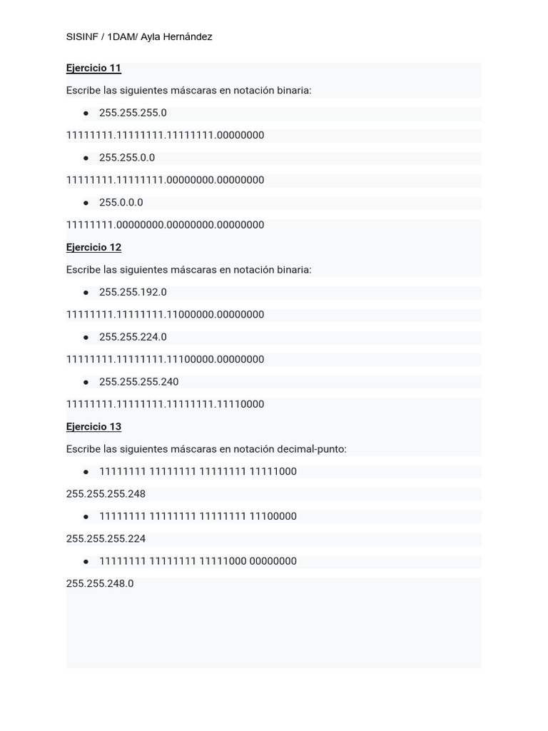 (Individual) Ejercicios de Direccionamiento IP (III) | PDF | Dirección IP | Protocolos de ...