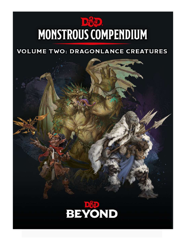 Monstrous Compendium - Vol 2 - Dragonlance Creatures [2022] | PDF | Gary Gygax Games | Dungeons ...