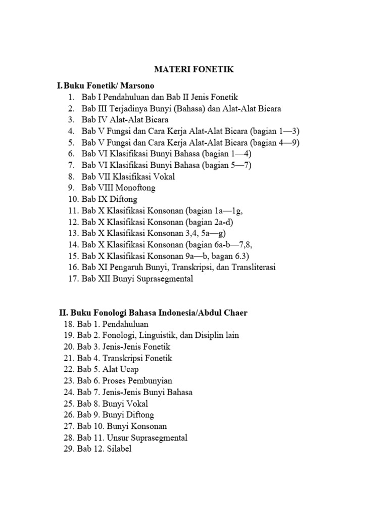 Materi Fonetik 2024 | PDF | Seni & Disiplin Bahasa