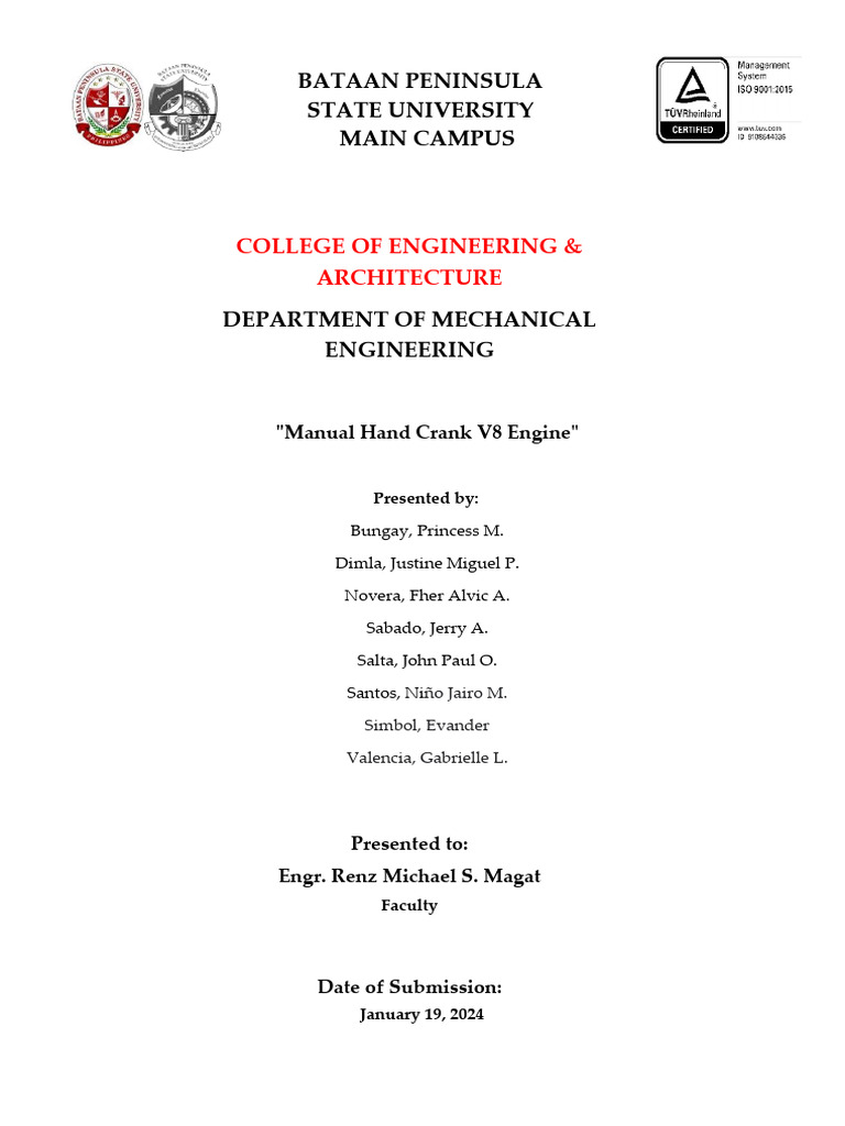 Manual Hand Crank V8 Engine Model | PDF | Engines | V8 Engine