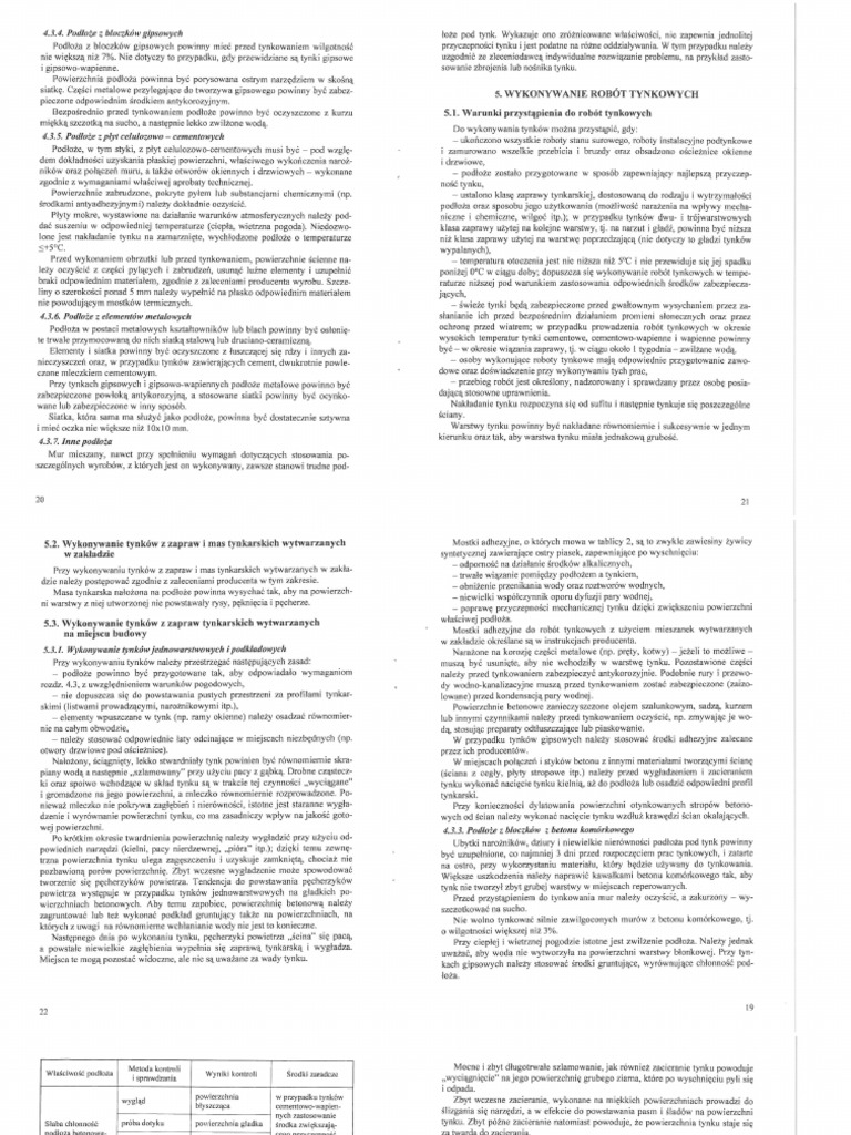 ITB-TYNKI-Warunki Techniczne Wykonania I Odbioru | PDF