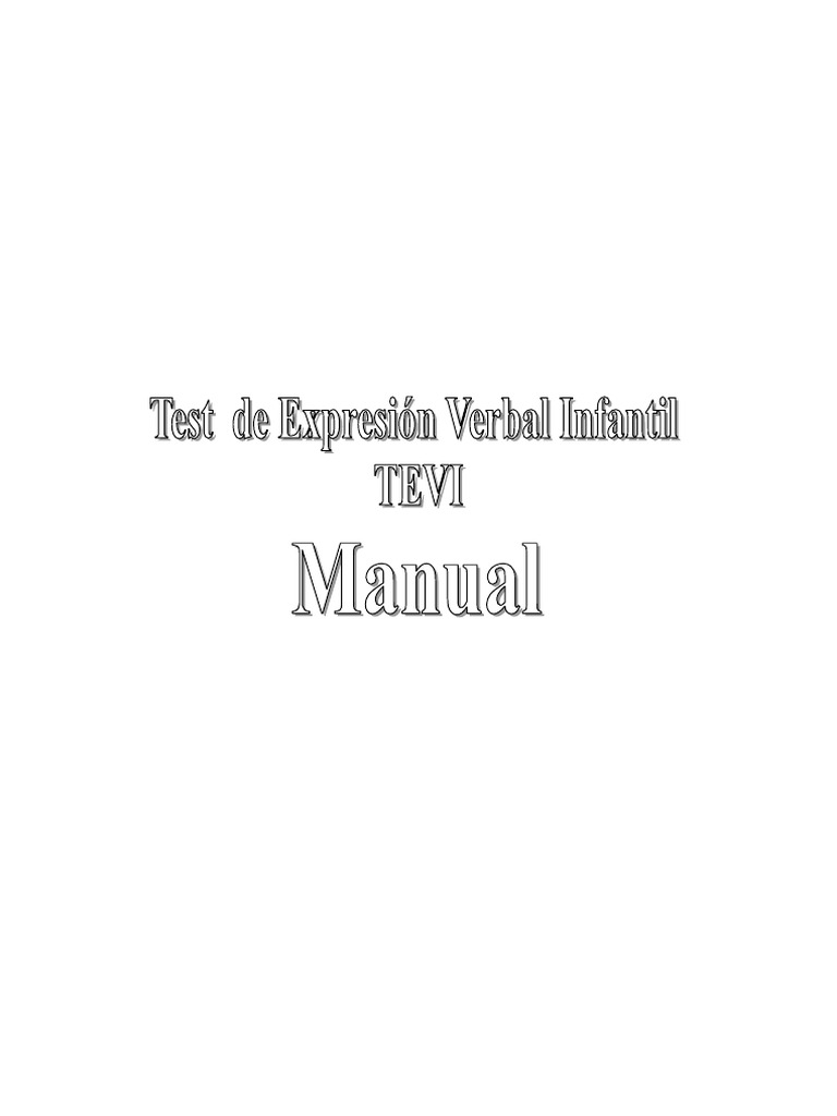 Manual TEVI | PDF | Verbo | Inteligencia