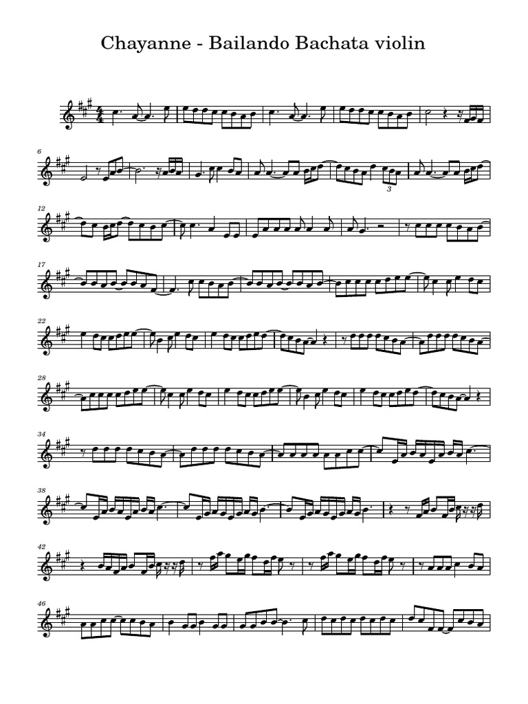 Chayanne - Bailando Bachata Violin | PDF