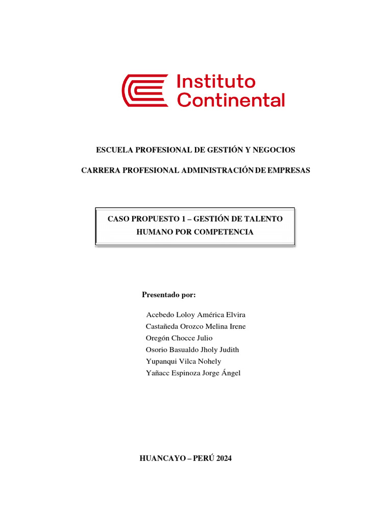 Cpp1 - Gestion de Talento Humano | PDF | Business | Psicología industrial y organizacional