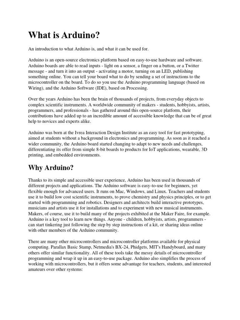 4148 - File - Lesson 1 What Is Arduino | PDF | Arduino | Integrated Development Environment