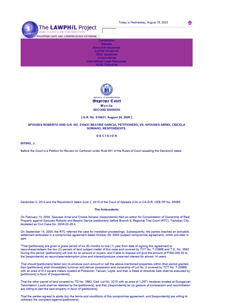 Jurisprudence - JUDGMENT BY COMPROMISE AGREEMENT | PDF | Judgment (Law ...