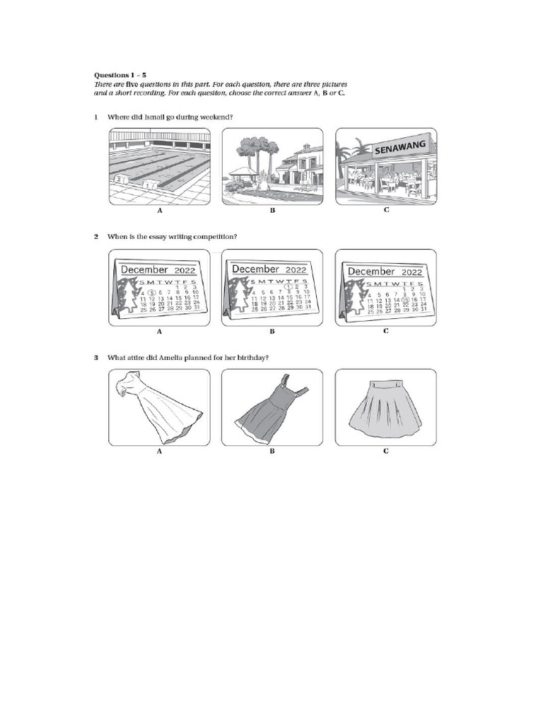 UASA Listening Test Form 2 | PDF