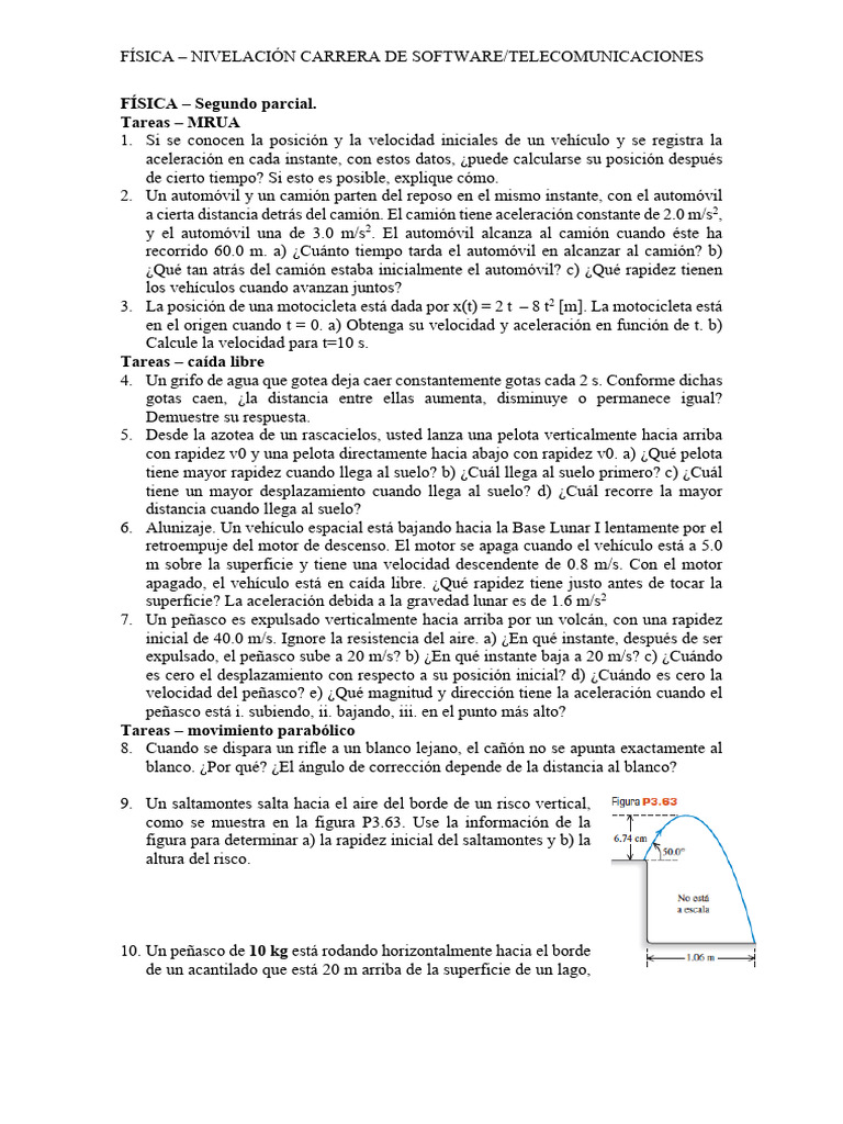 Tarea-1P 2P Fniv | PDF | Fuerza | Masa