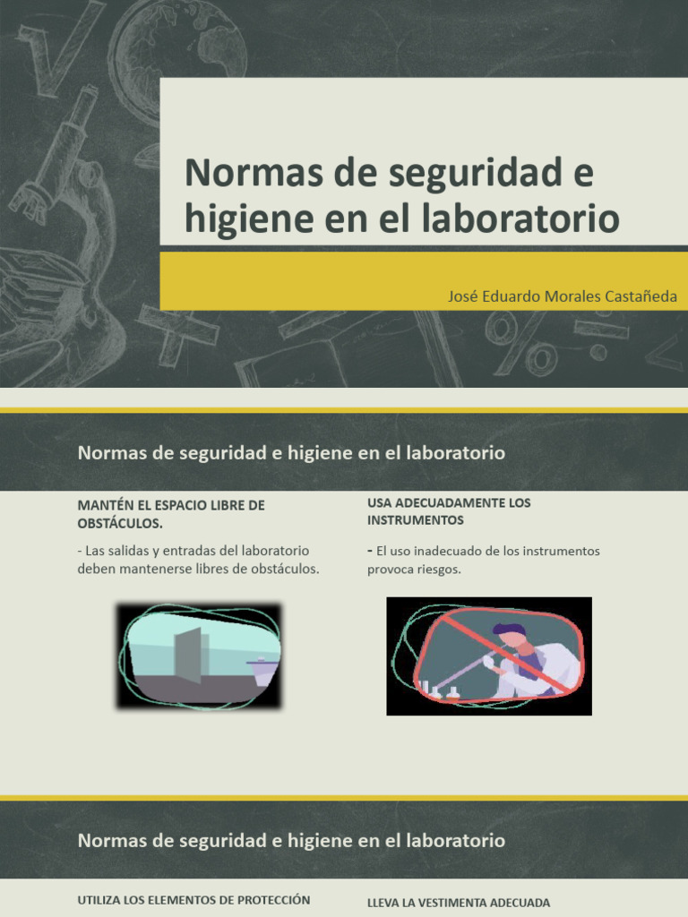 Normas de seguridad e higiene en el laboratorio - jose eduardo morales castañeda | PDF