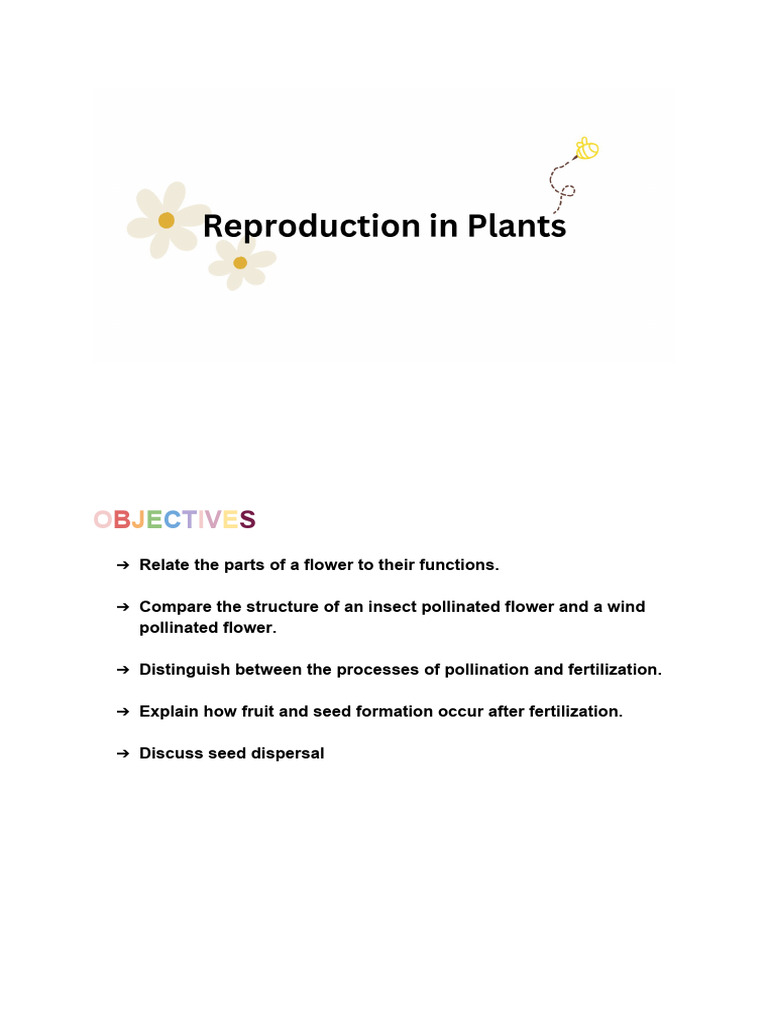Reproduction in Plants | PDF | Flowers | Fruit
