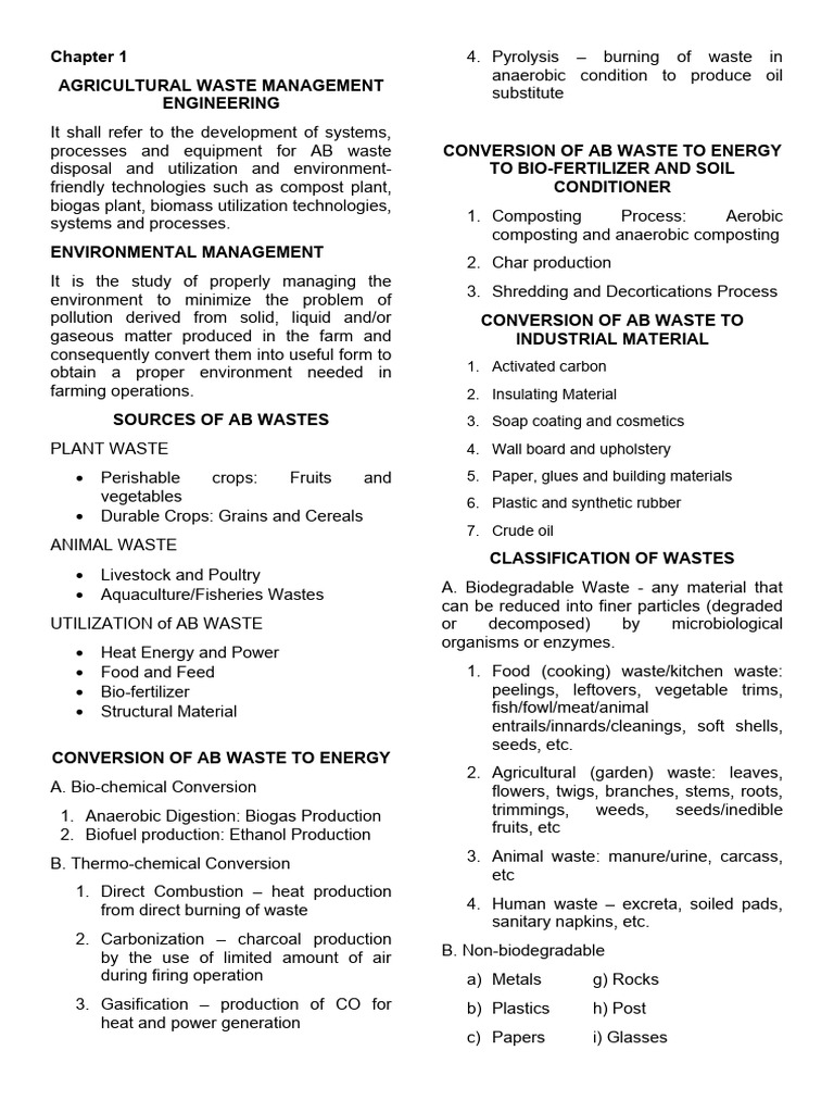 Agricultural Waste Management Engineering | PDF | Soil | Aquifer