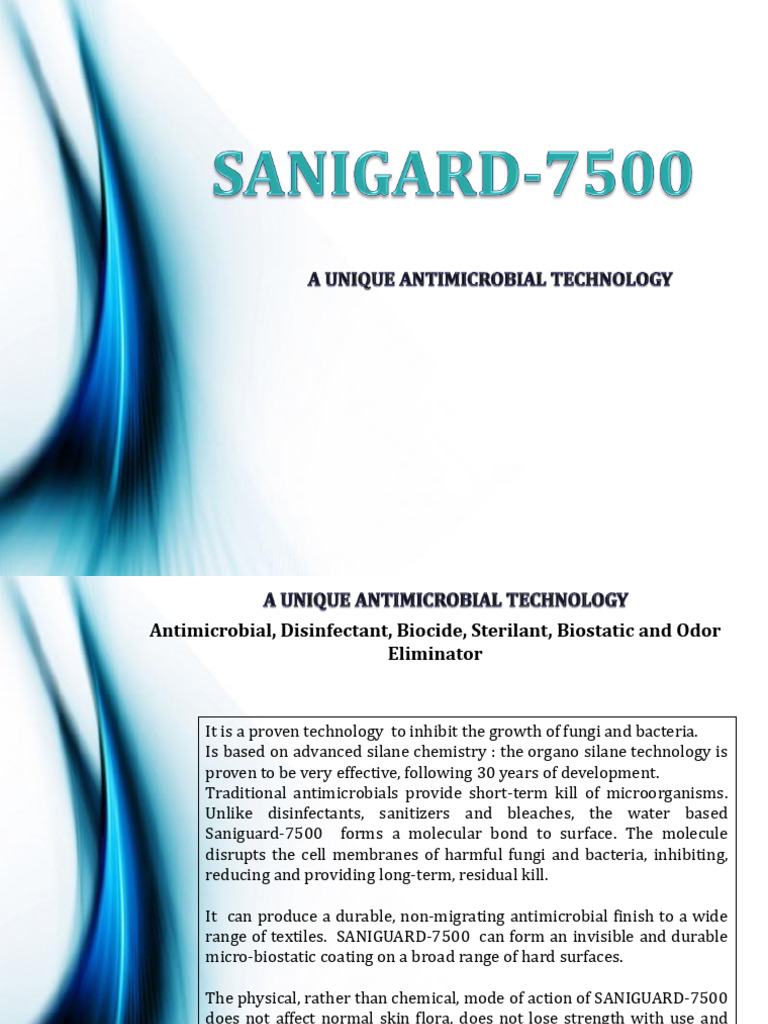Saniguard-7500: Long-Lasting Antimicrobial Solution | PDF ...