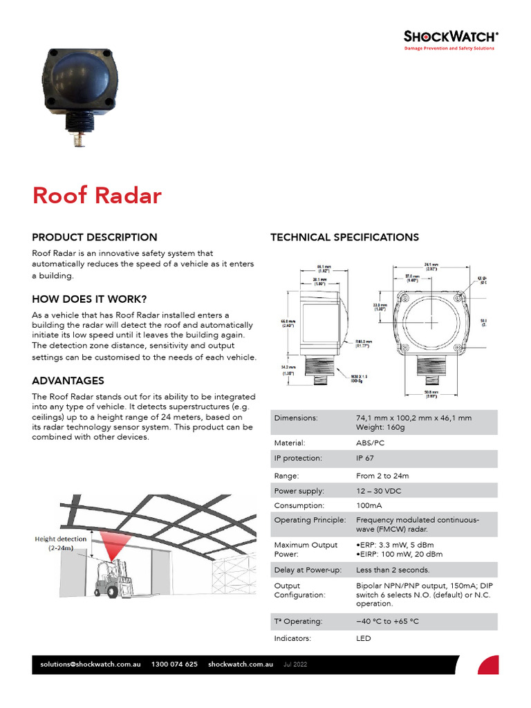 Roof Radar Sales Sheet | PDF | Radar | Bipolar Junction Transistor