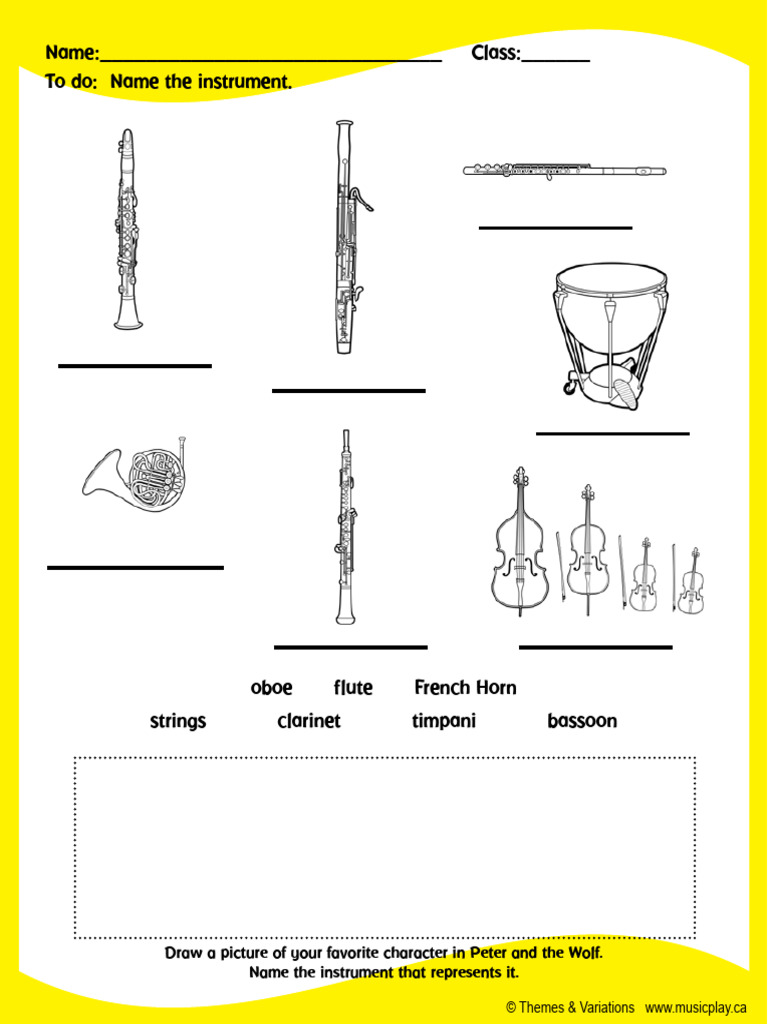 11 Name Instruments Draw A Character | PDF