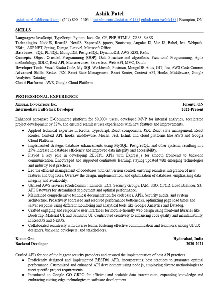 Resume Template | PDF | Amazon Web Services | Cloud Computing