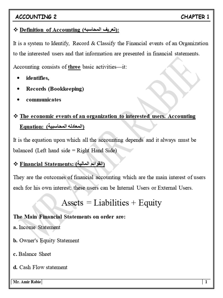 Assets Liabilities + Equity: Accounting 2 | PDF | Financial Statement | Financial Accounting