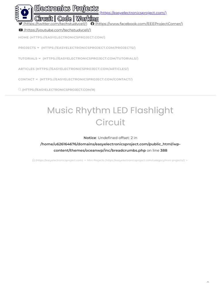 Music Rhythm LED Flashlight Circuit | PDF | Electronic Circuits ...