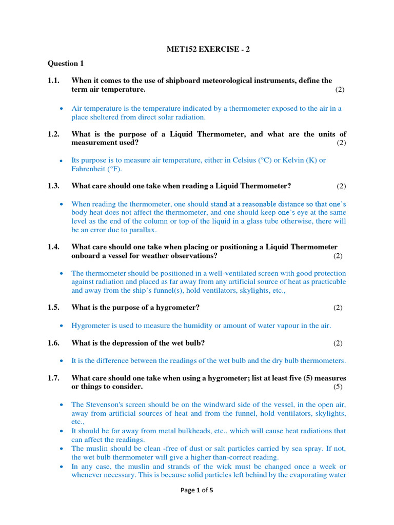 Met152s Exercise - 2 | PDF | Cloud | Atmospheric Sciences