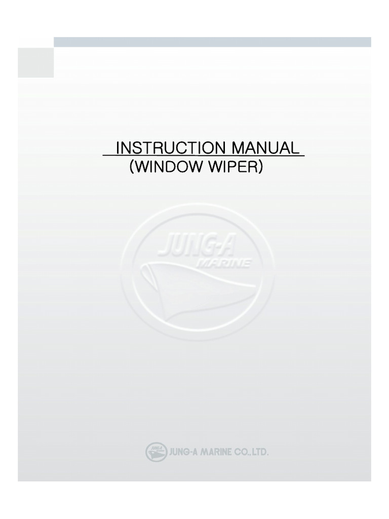 Instruction Manual (Window Wiper) | PDF | Electric Motor | Screw