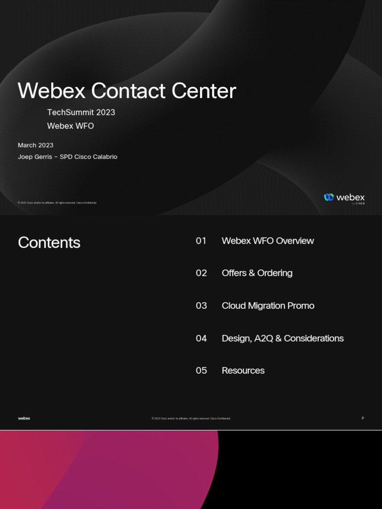 Webex WFO Suite for Contact Centers | PDF | Analytics | Cloud Computing