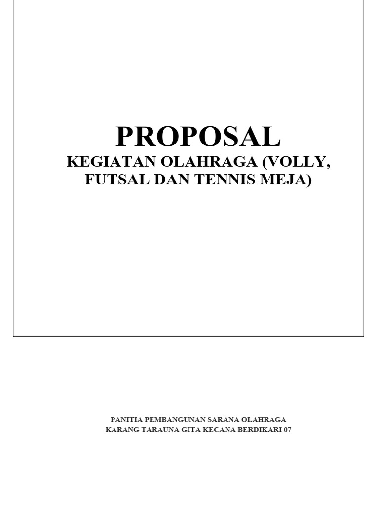 Proposal Perbaikan Lapangan Volly | PDF | Olahraga & Rekreasi