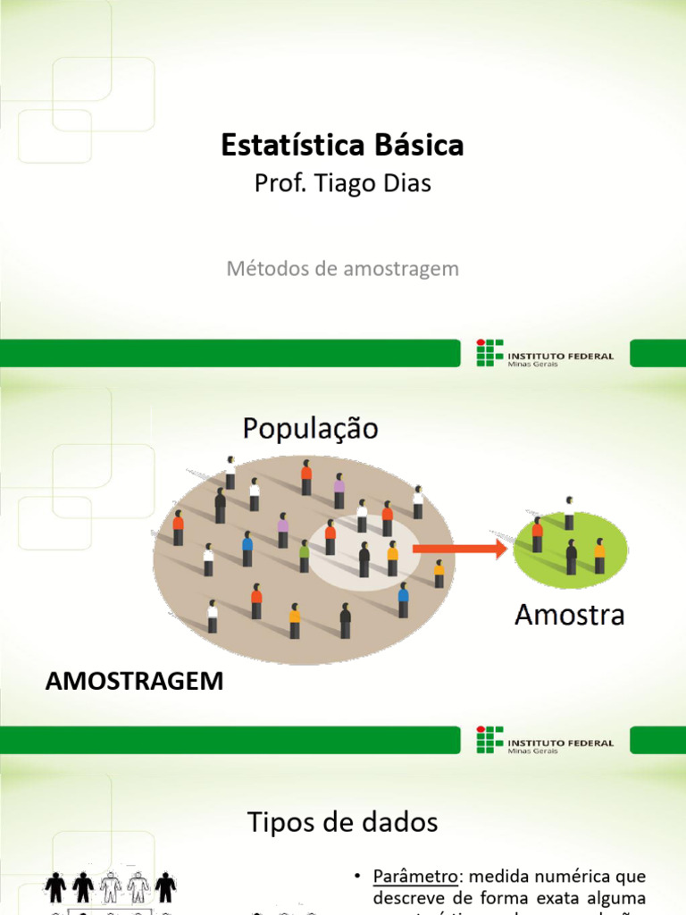 Estatística Básica - 2 Amostragem 2023 | PDF | Amostragem (Estatística ...