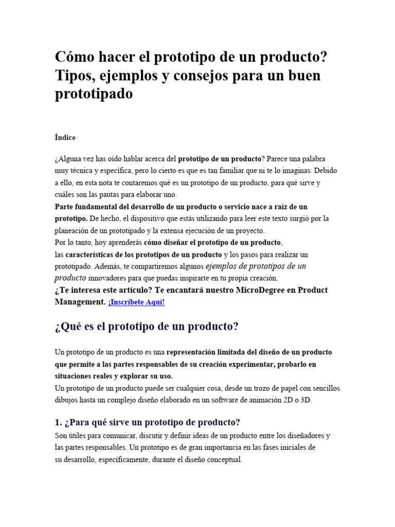 Cómo Hacer El Prototipo de Un Producto | PDF