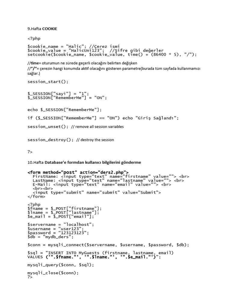 Web Programlama Final Dersteki Örnekler | PDF
