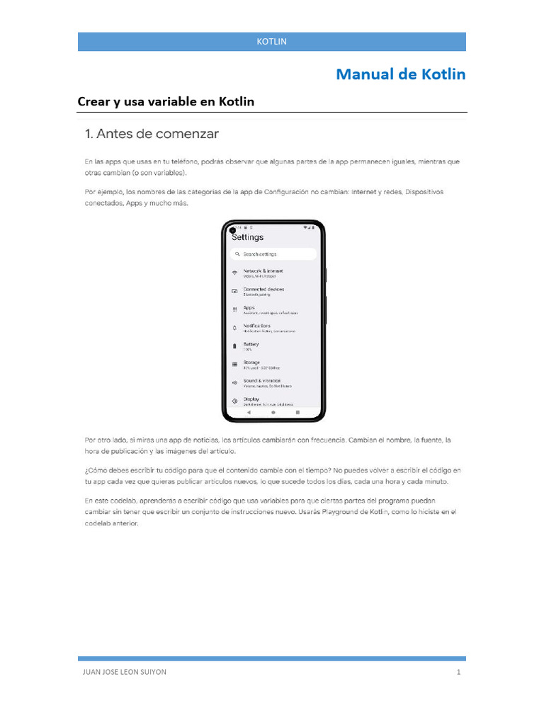 Manual Basico Kotlin | PDF | Informática | Programación de computadoras Manual Basico Kotlin | PDF | Informática | Programación de computadoras