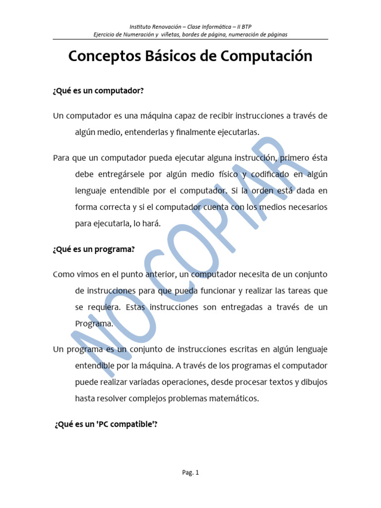 Trabajo 4 - Conceptos Básicos de Computación | PDF | Hardware de la computadora | Almacenamiento ...