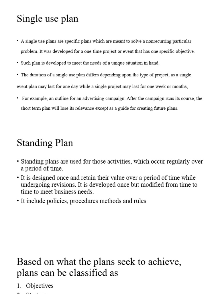 Single Use Plan | PDF