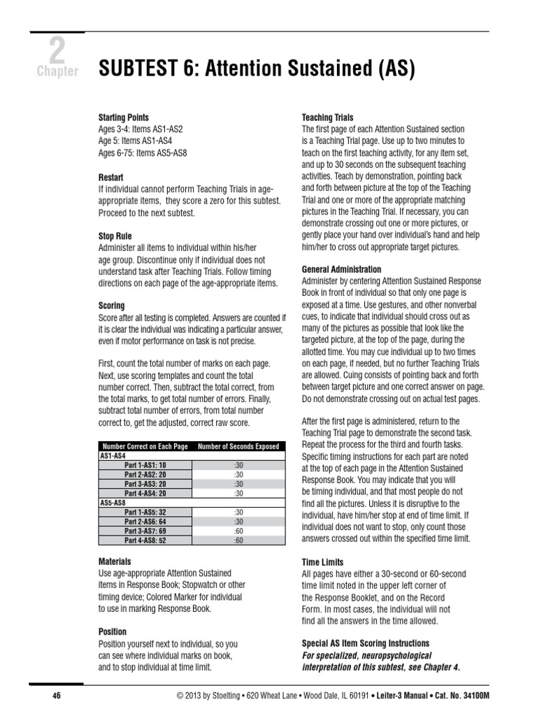 Leiter-3 Manual P 46 Corrected Seconds | PDF | Cognitive Science ...