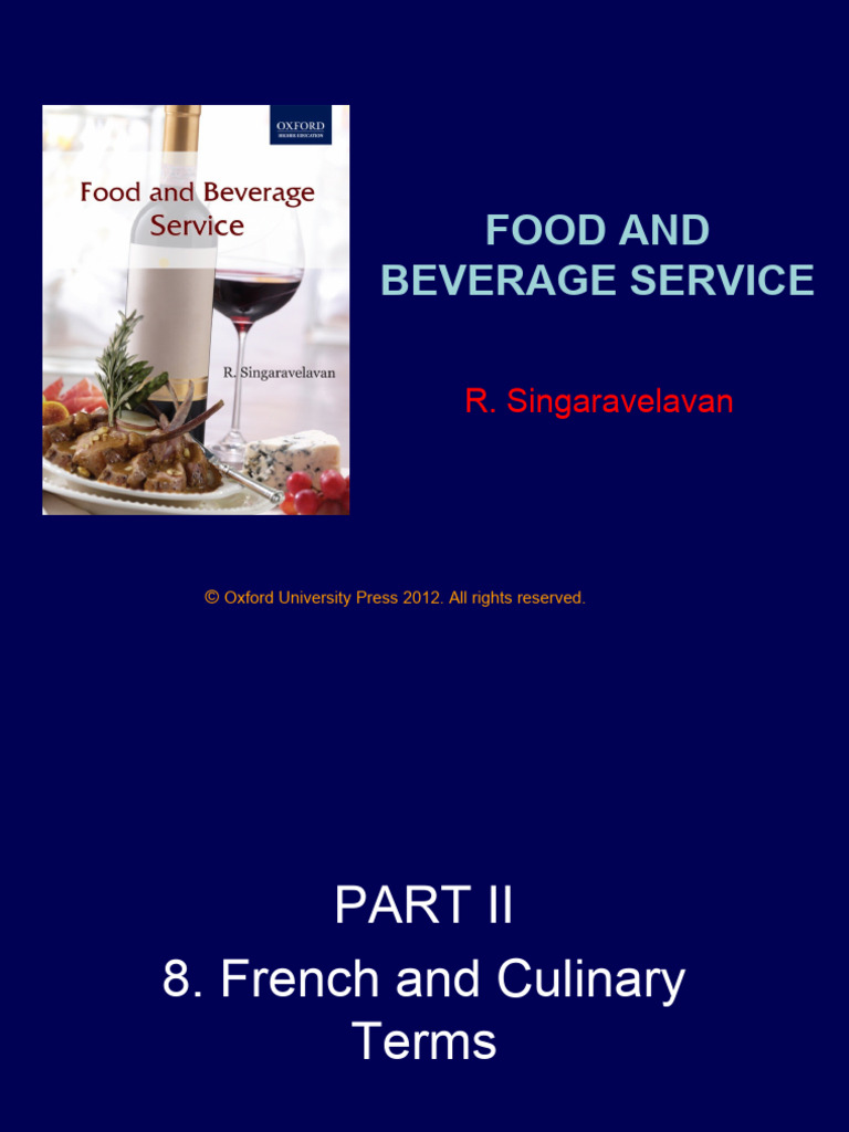 French Culinary Terms for Professionals | PDF