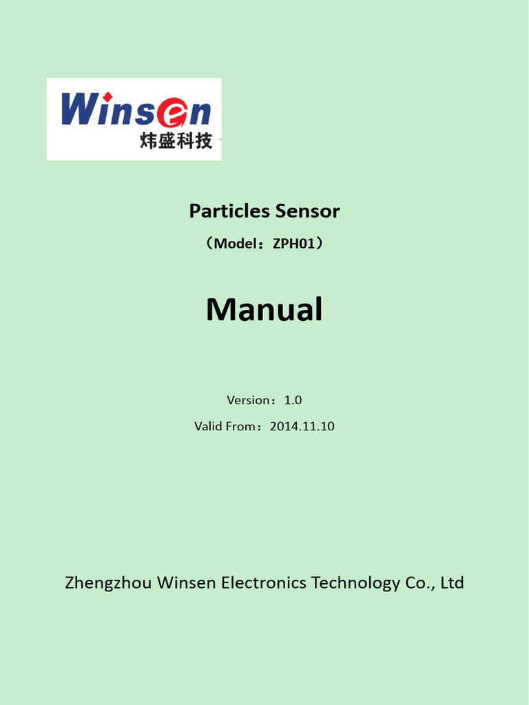 Zph01 Dust Pdf Particulates Sensor