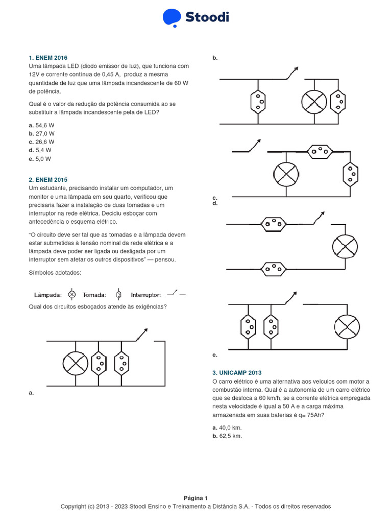 Lista Ex Potencia Eletrica | PDF
