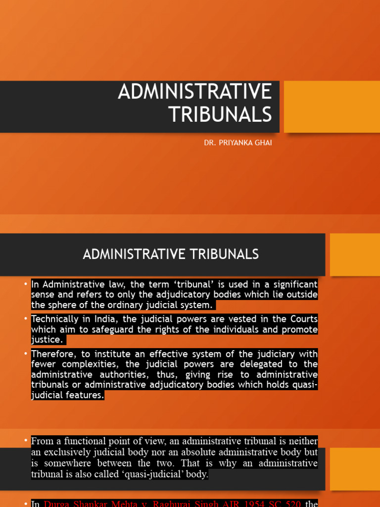 Overview of Administrative Tribunals in India | PDF | Tribunal ...