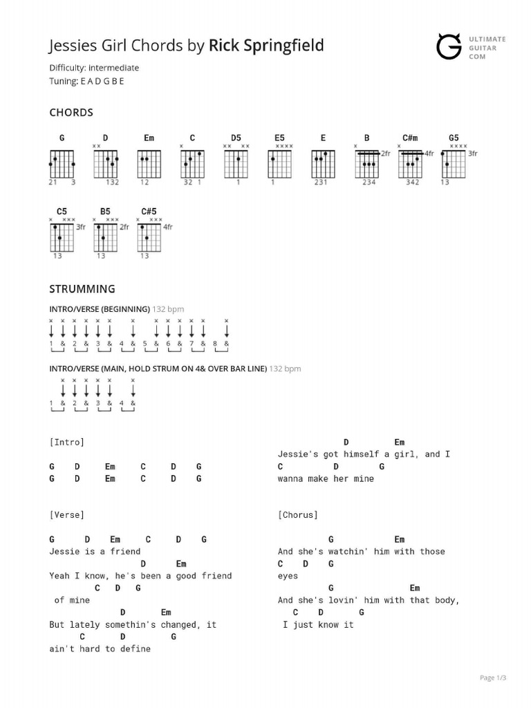 Jessies Girl Chords | PDF