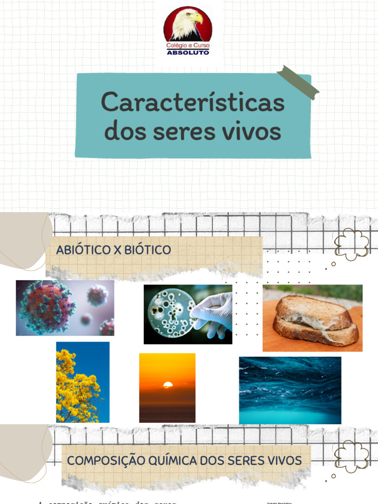 Características dos seres vivos | PDF | Organismos | Metabolismo