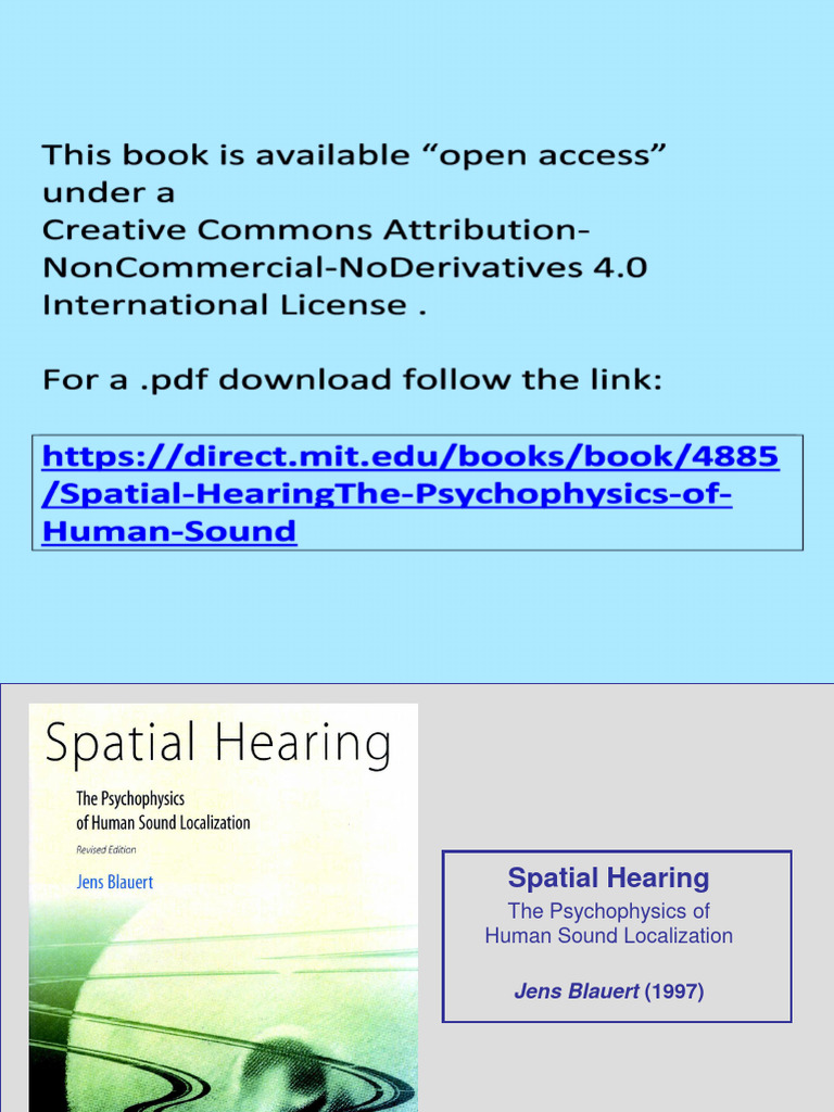 SpatialHearing Complete | Download Free PDF | Acoustics