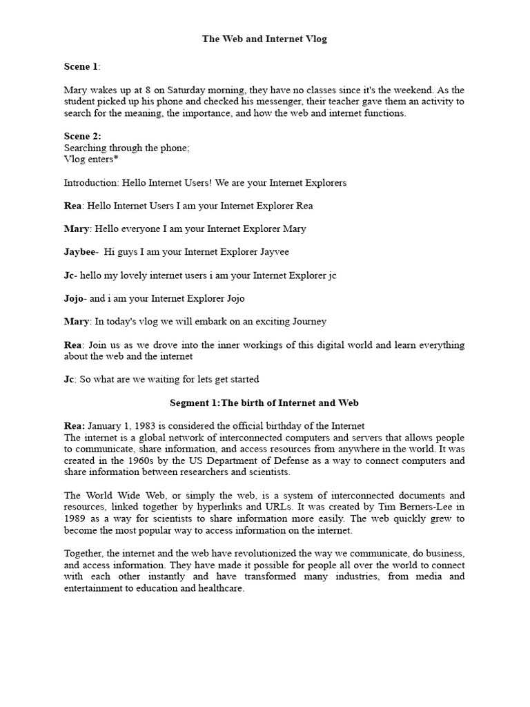 Script Updated Group 8 | PDF | World Wide Web | Internet & Web