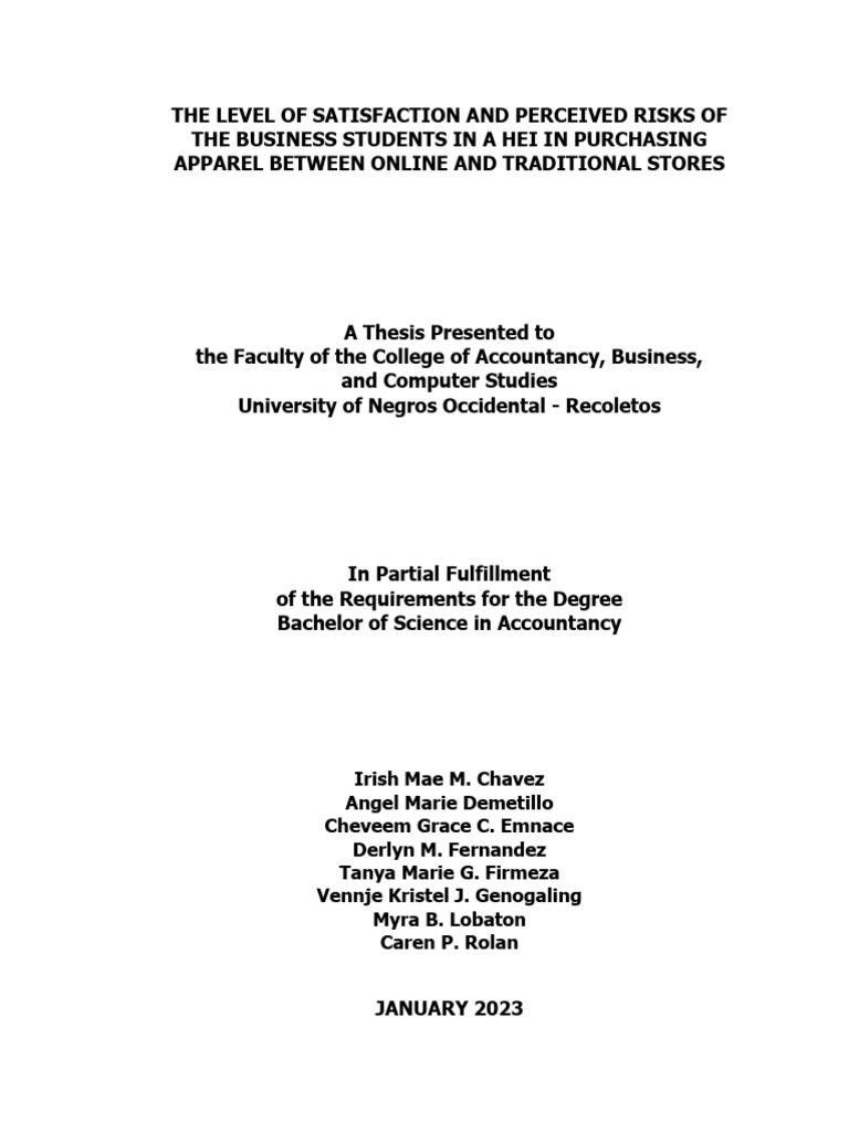 Thesis Paper Revised Pdf Survey Methodology Customer Satisfaction