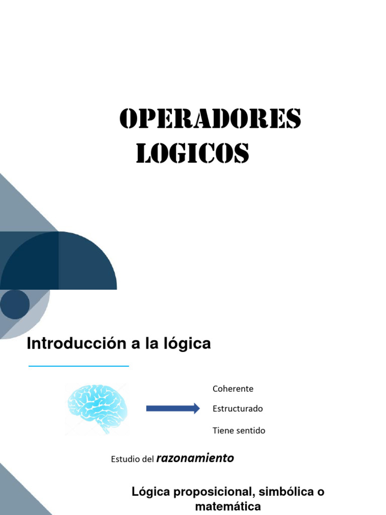 Operadores Logicos | PDF | Proposición | Lógica matemática